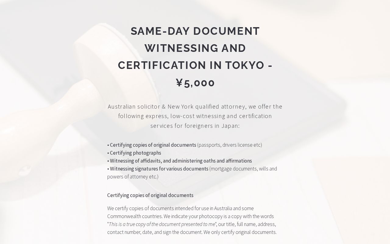 Express Document Witnessing Tokyo